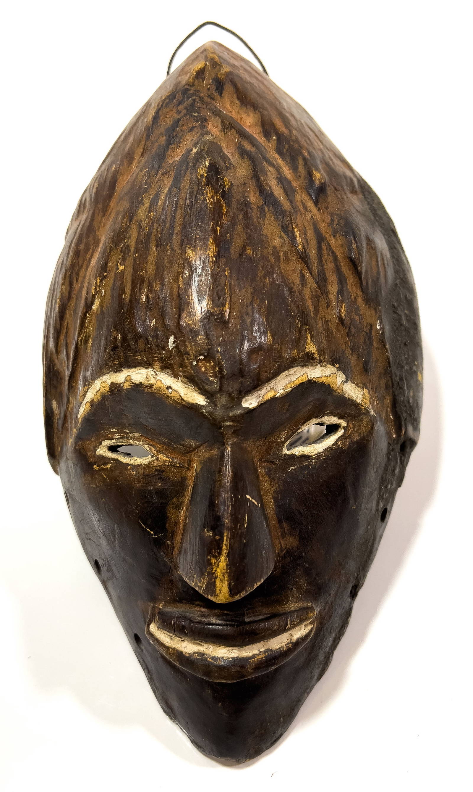 African Carved Wood With Pigment Yoruba Mask, H 12", W 6.5", D 3.75 ...