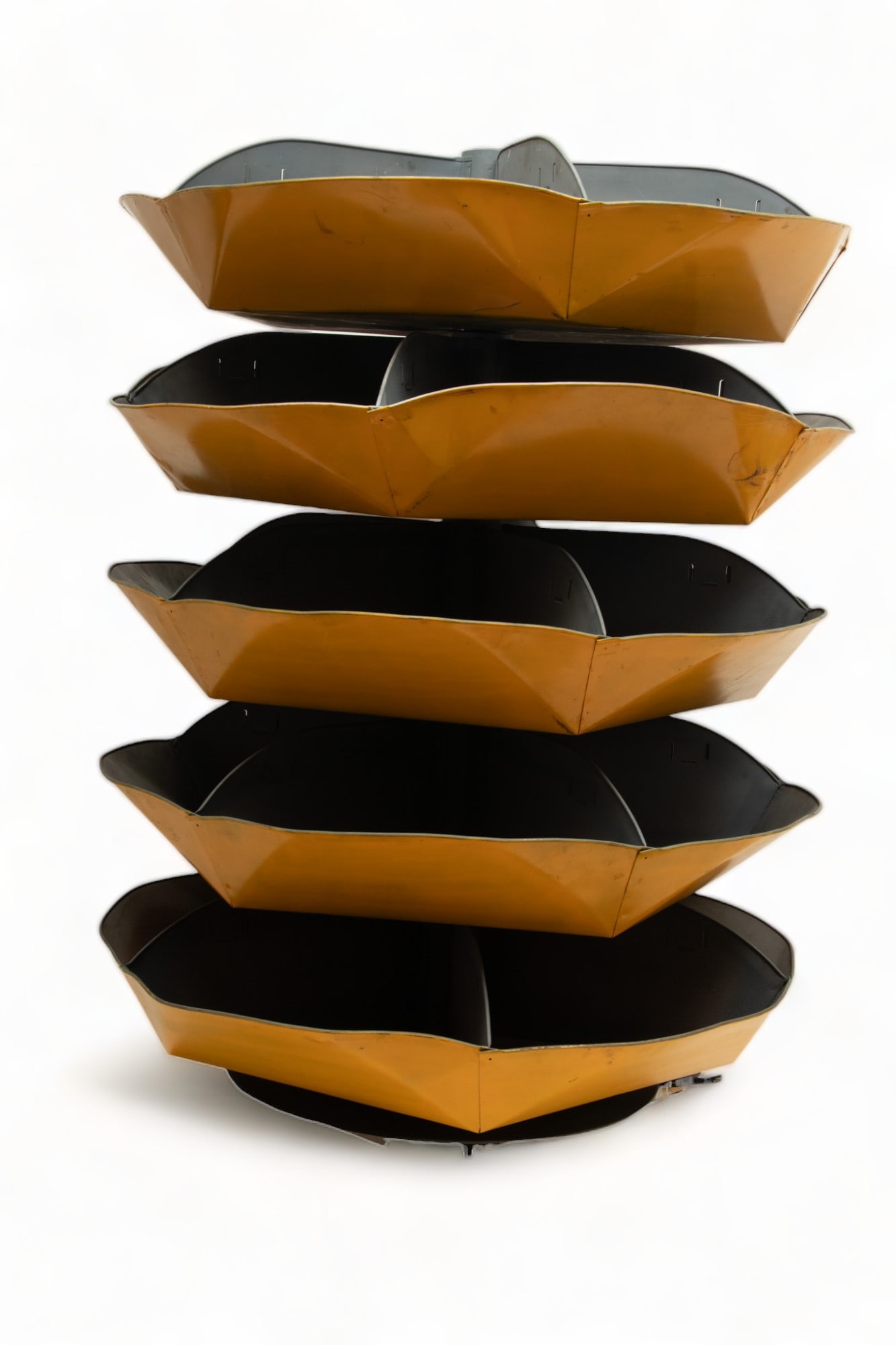 Vintage Steel Five Tier Revolving Rotabin, H 58" Dia. 42" Auction