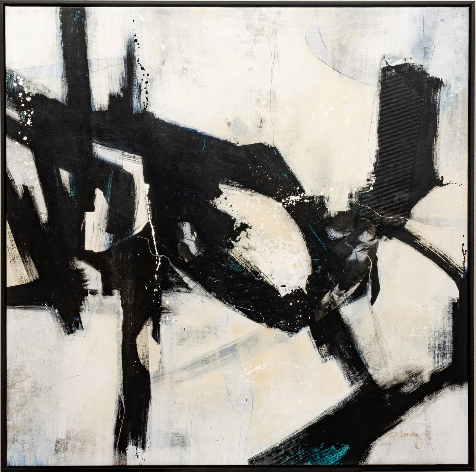 Toledo Contemporary Artist Mixed Media On Canvas "black And White ...