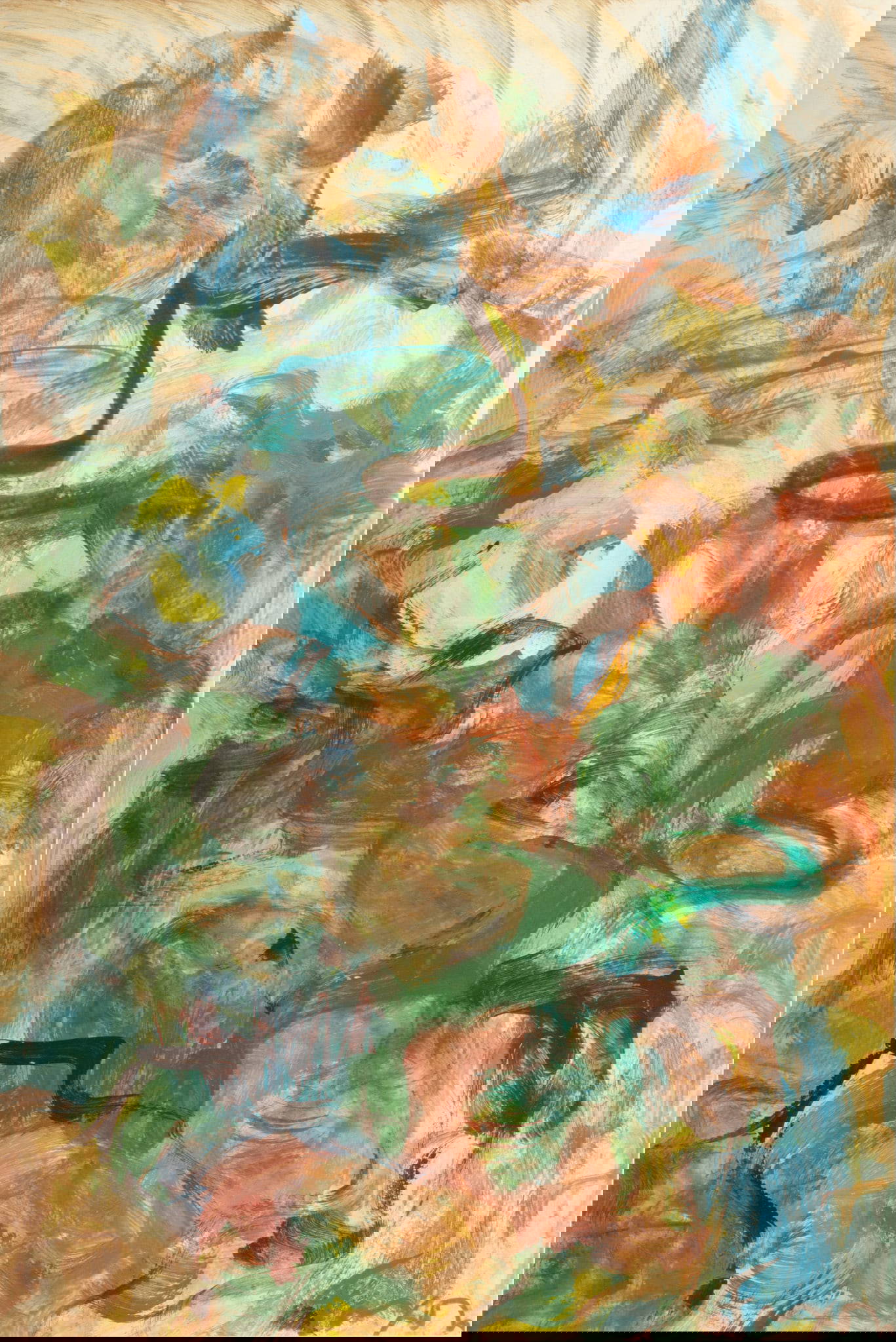 Jack Faxon (american, 1936-2020) Watercolor, "abstract", H 29" W 19 ...