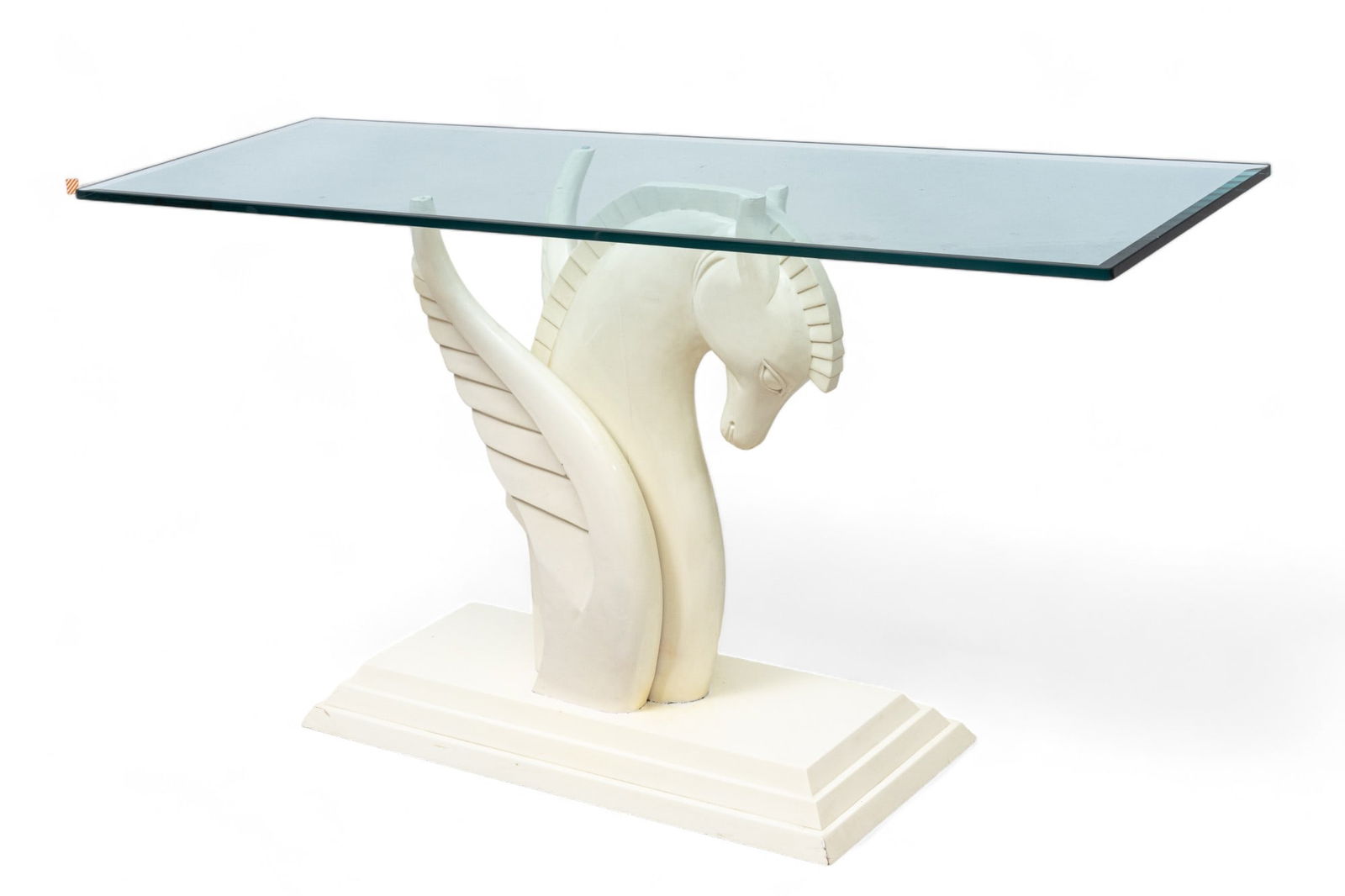 Pegasus Glass Top Console Table Auction
