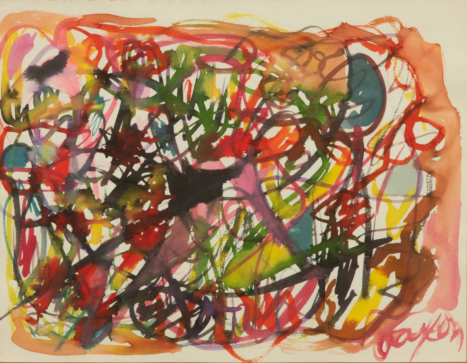 Jack Faxon (american, 1936-2020) Watercolor "abstract - Multi Color", H ...