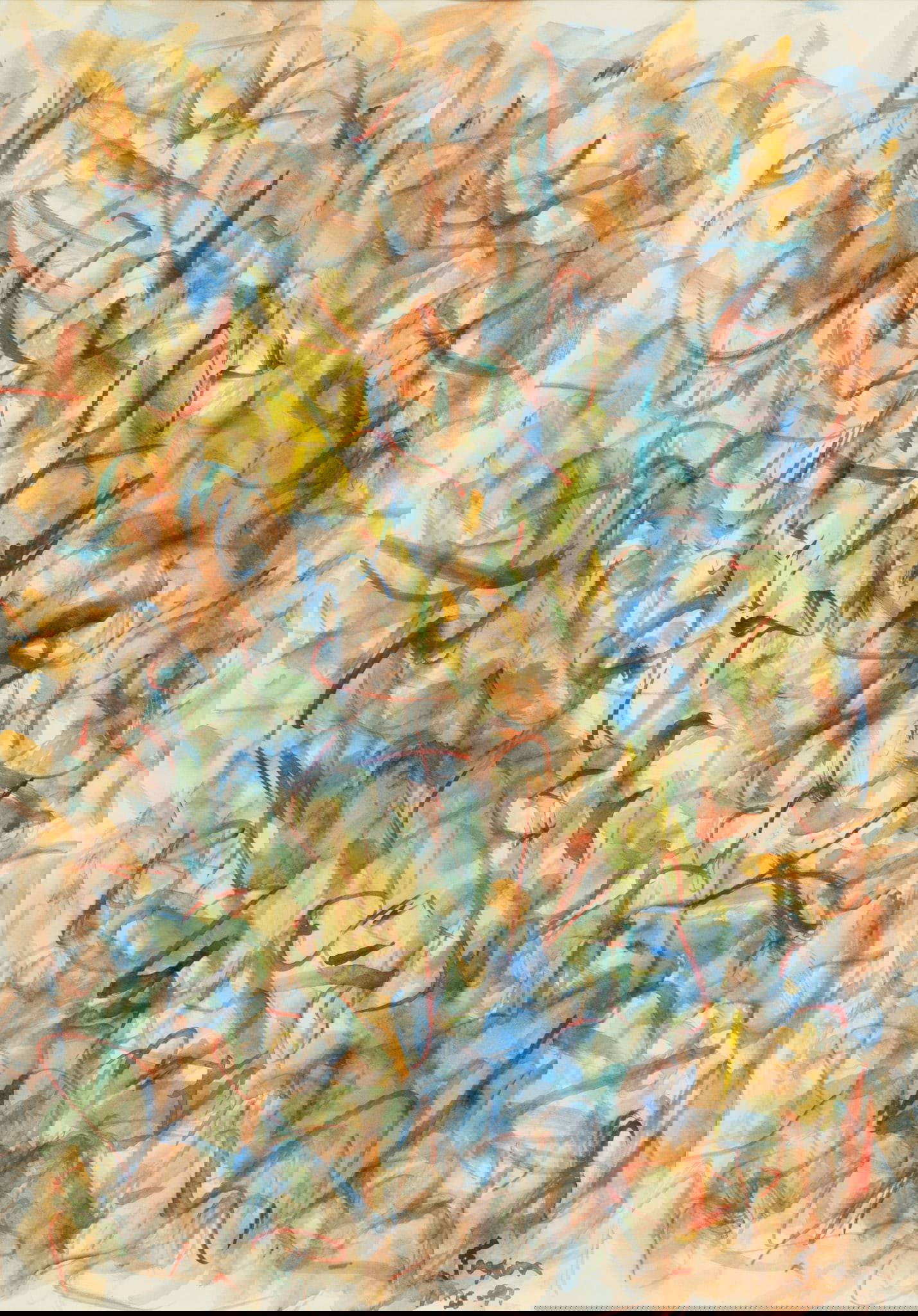 Jack Faxon (american, 1936-2020) Watercolor "multi Color Abstract", H ...