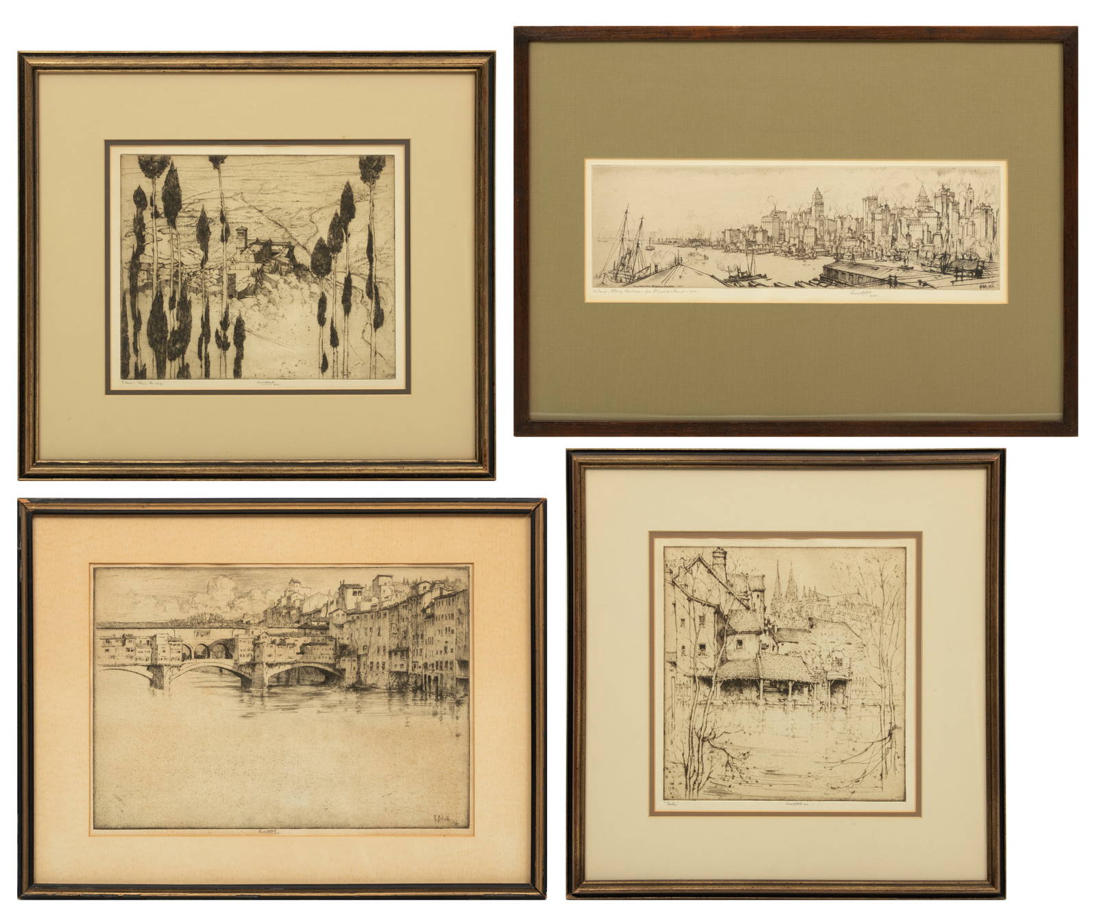 Ernest David Roth (american, 1879-1964) Etchings On Paper, 1912-1934 ...