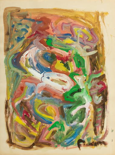 Jack Faxon (american, 1936 2020) Watercolor, Abstract Composition H 24 ...