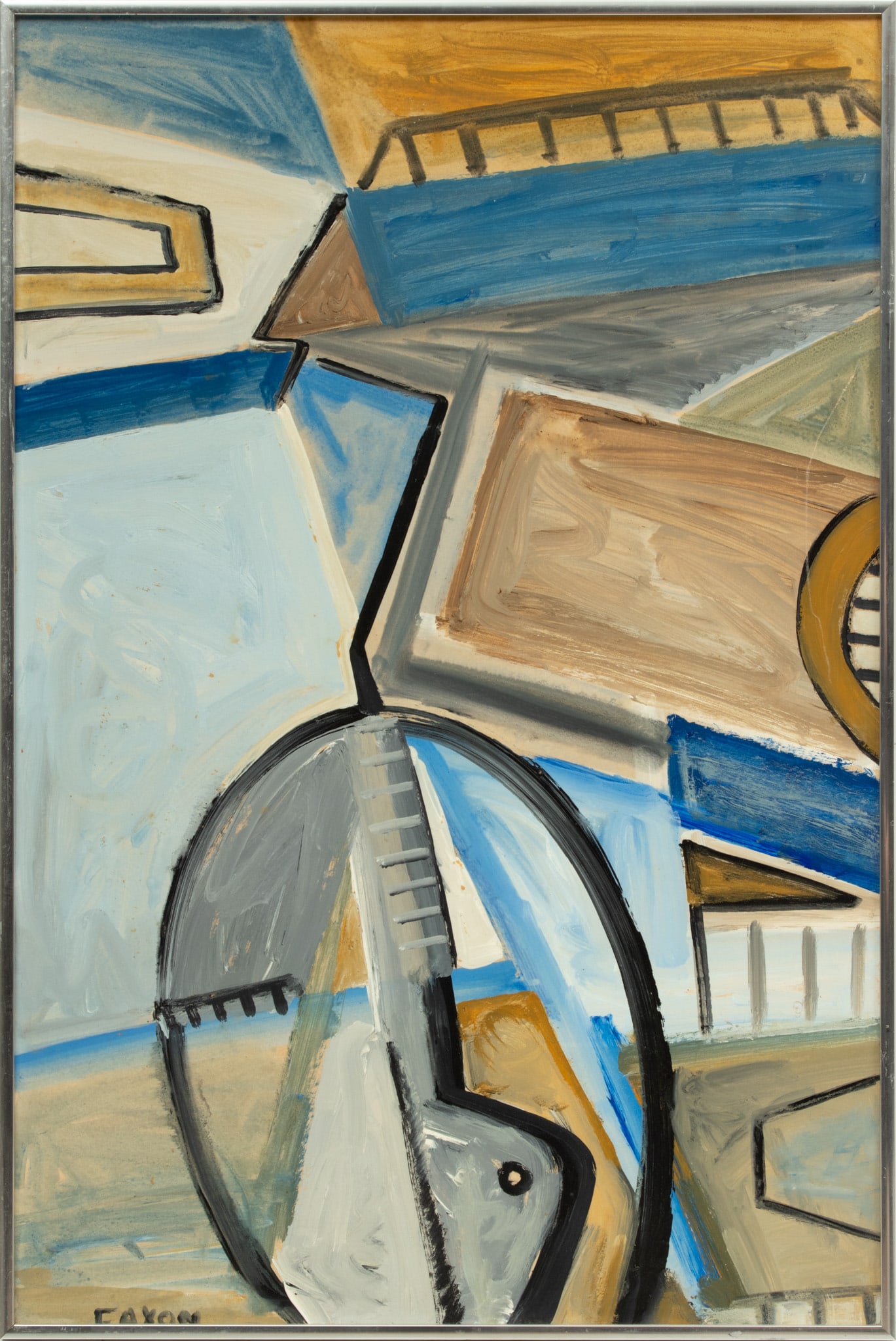 Jack Faxon (american, 1936-2020) Acrylic On Board H 29" W 19" Auction