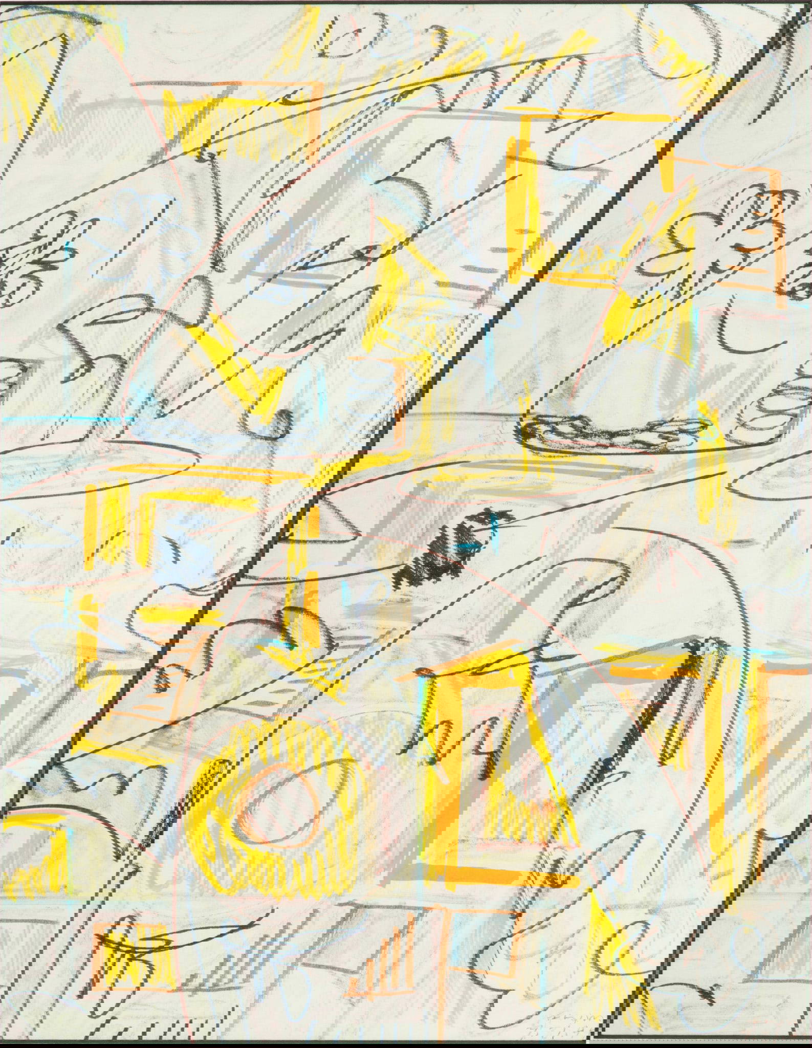 Jack Faxon (american, 1936-2020) Watercolor And Marker On Paper 1999, H ...