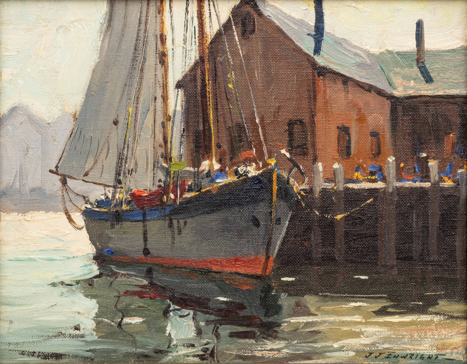 J.j. Enwright, Aka Hjalmar "cappy" Amundsen (amer., 1911-01) Oil On ...