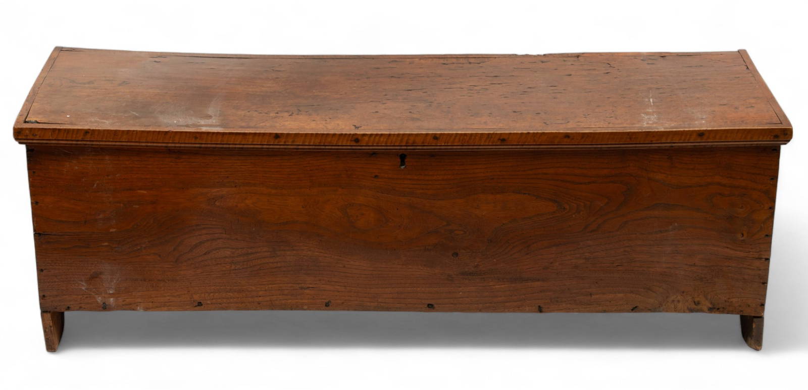English Burled Elm Blanket Box, Ca. 19th C., H 16.55" W 49.5" Depth 15 ...