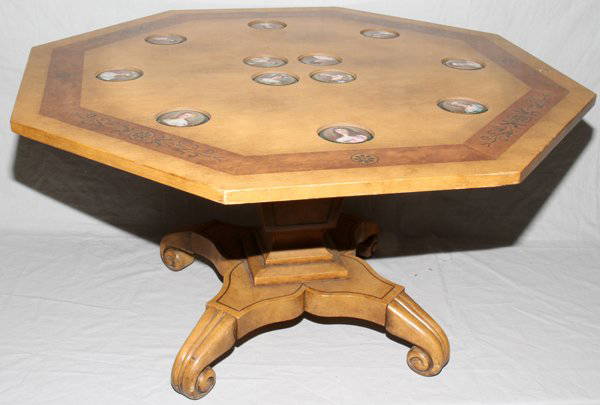 Low Tea Table Inset With Porcelain Plaques