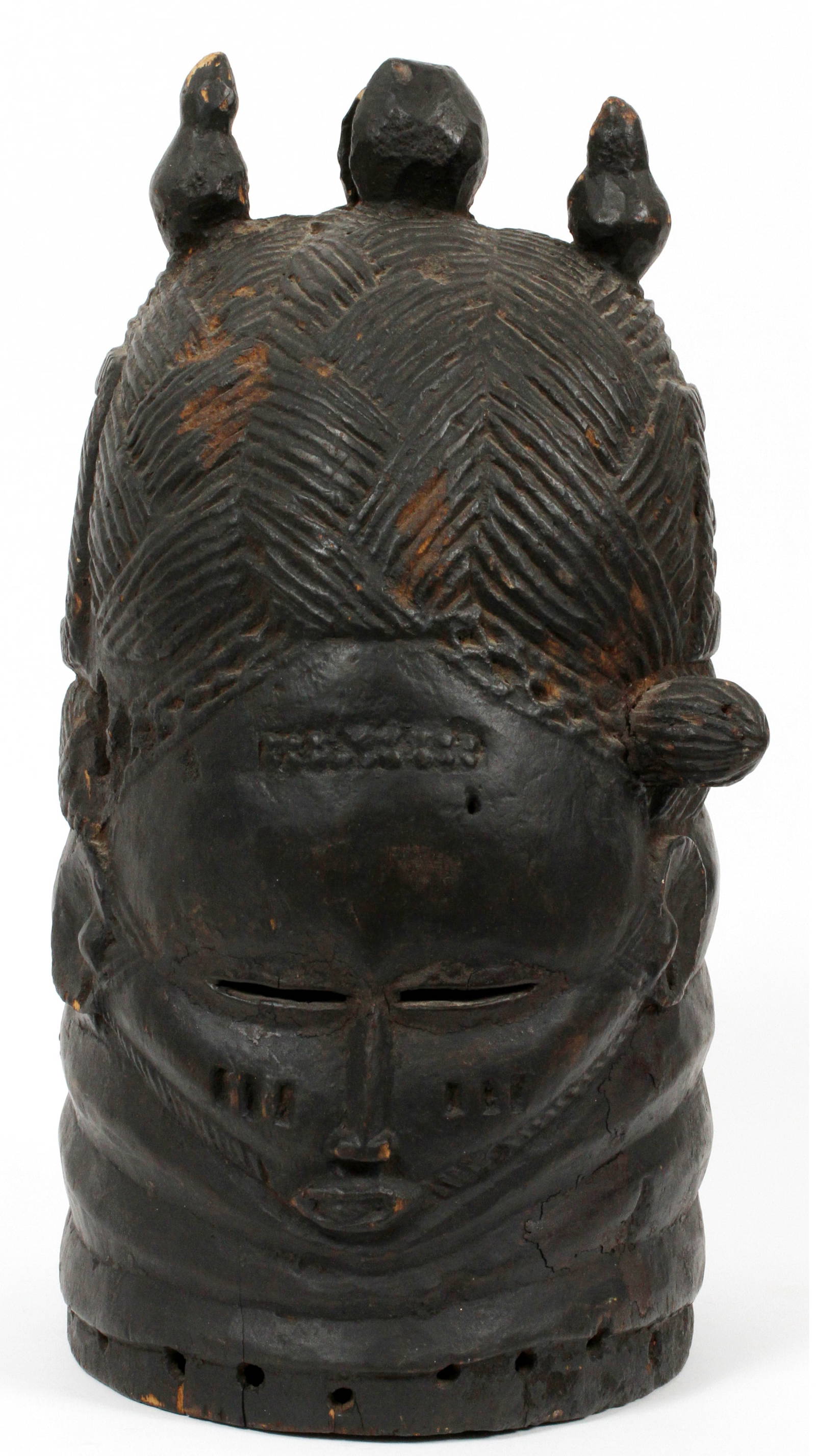Sierra Leone, Mende Peoples, Carved Wood Sande Society Helmet Mask ...