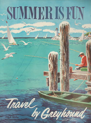 Rod Ruth (american, 1912 1987) For Greyhound Travel Poster "summer Is ...