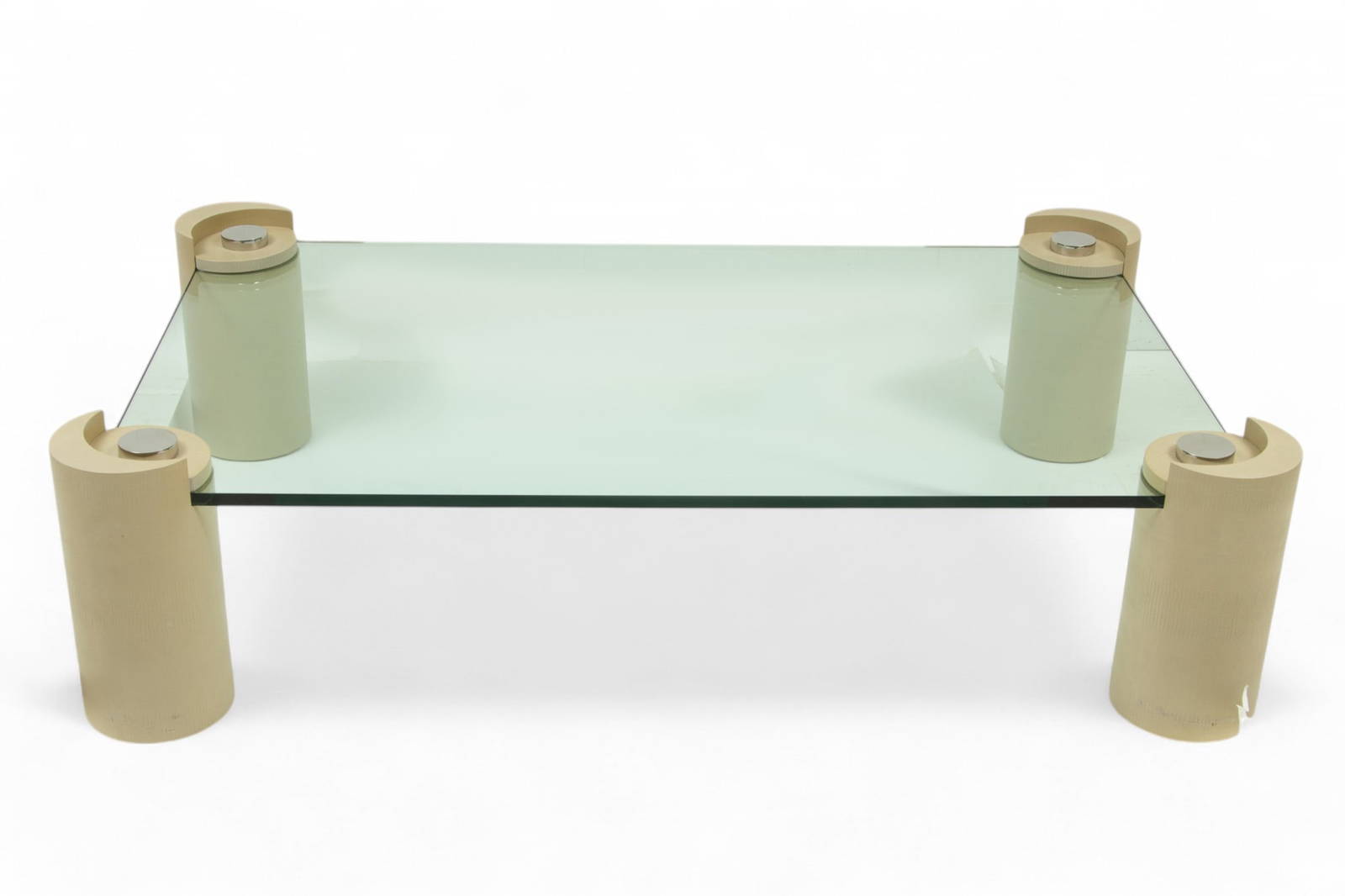 Karl Springer (american, 1931-1991) Snakeskin Wrapped Glass Top Coffee ...