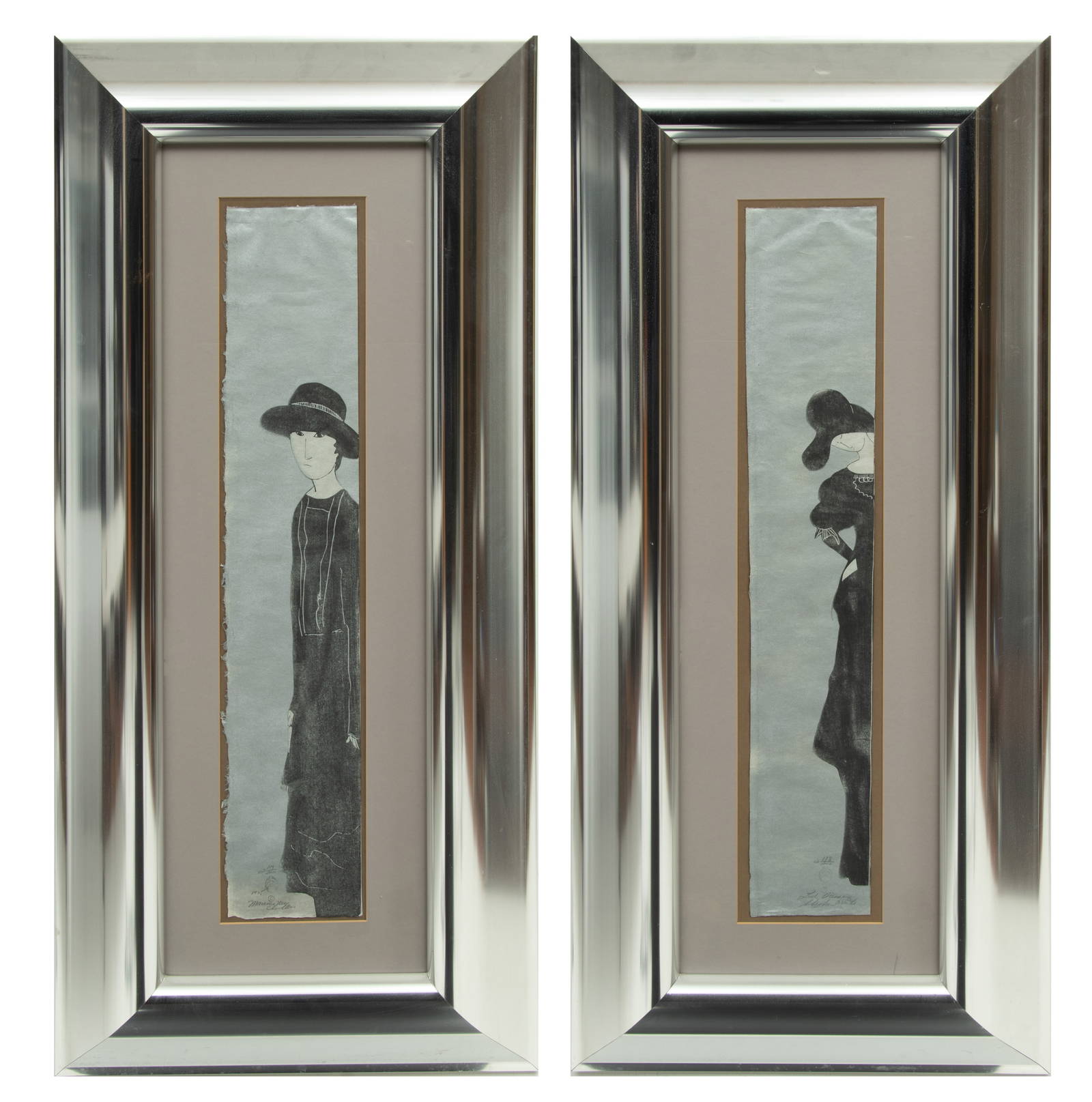 Stephen White (american, B. 1939) Woodblock Prints, 1975, H 33.5" W 6.5 ...