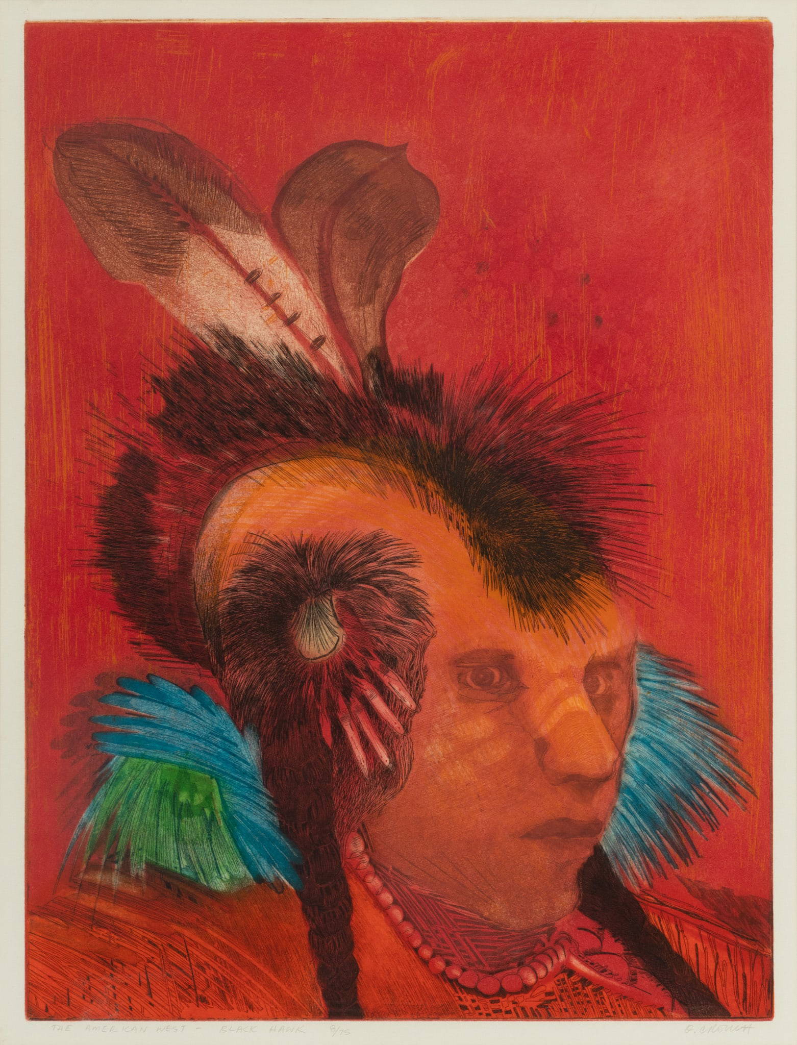 Donald E. Crouch (american, B. 1940) "american West - Black Hawk", H 27 ...