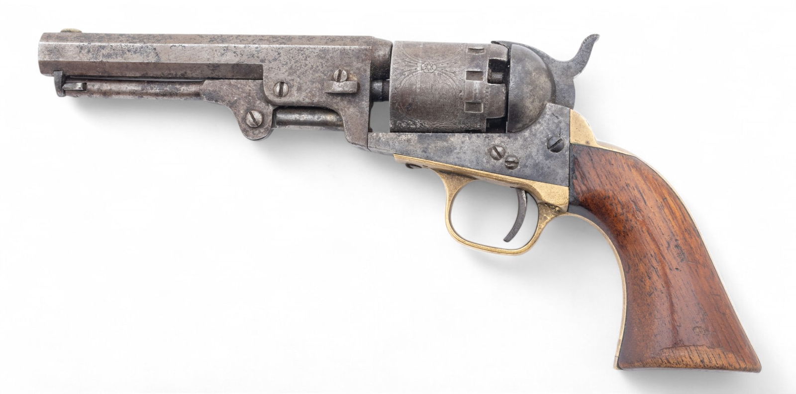 Colt Style Single Action Percussion Cap Revolver, Ca. Mid 19th C., L 10 ...