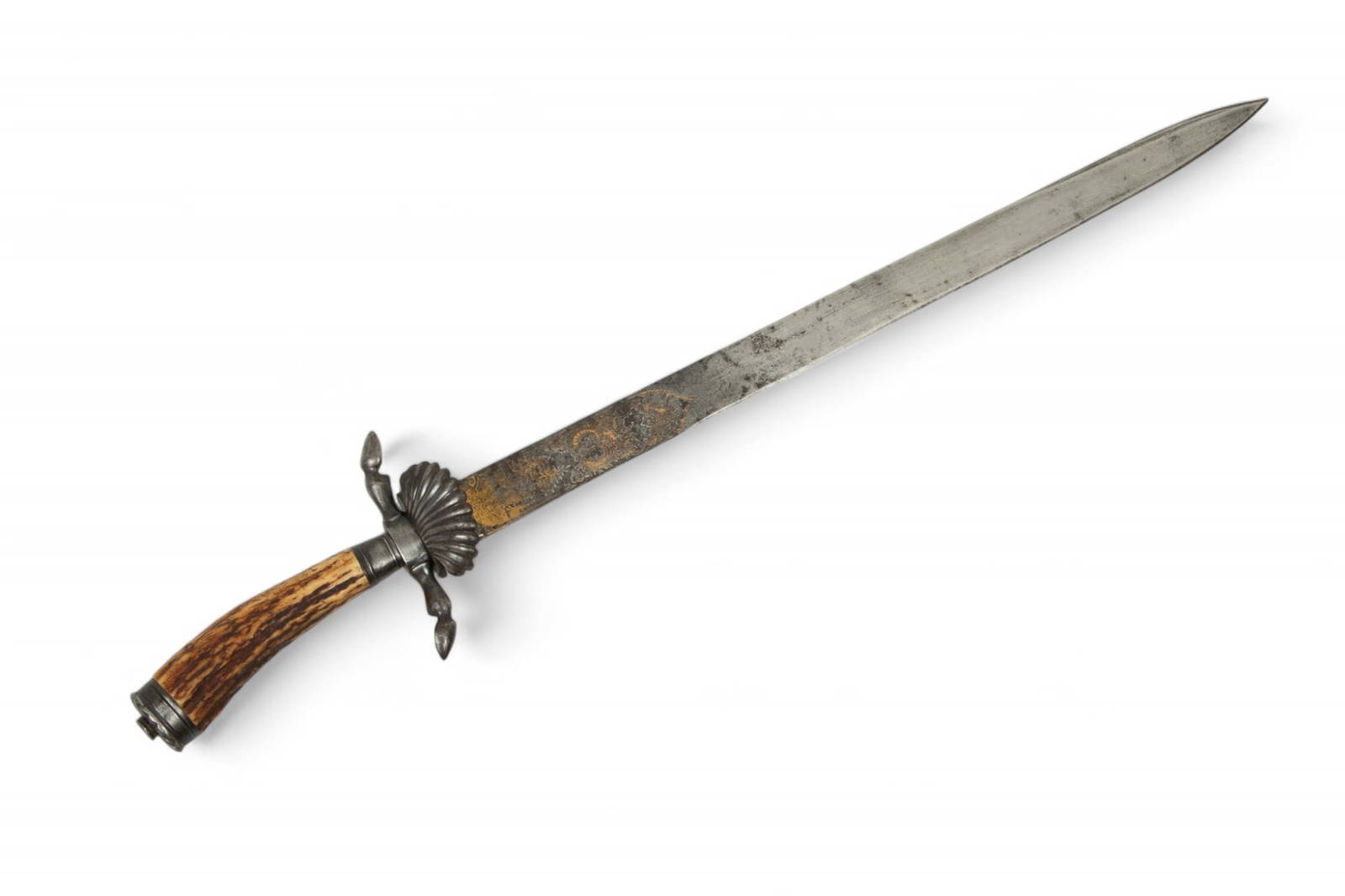 German Stag Horn Handled Hunting Dagger, Wkc Solingen, Ca. 19th Cent ...