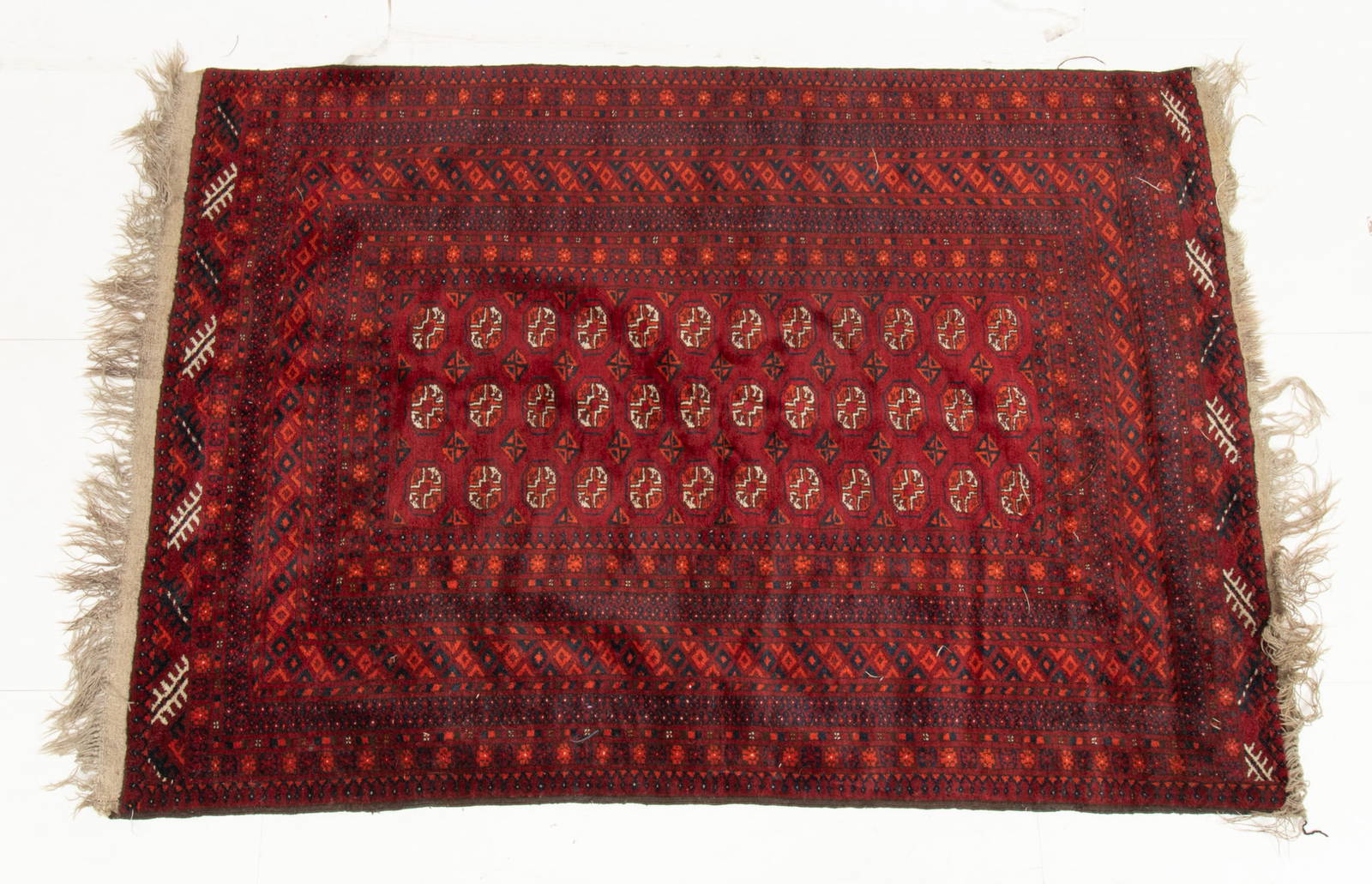 Bokhara Hand Woven Wool Carpet 1960-1970 Auction