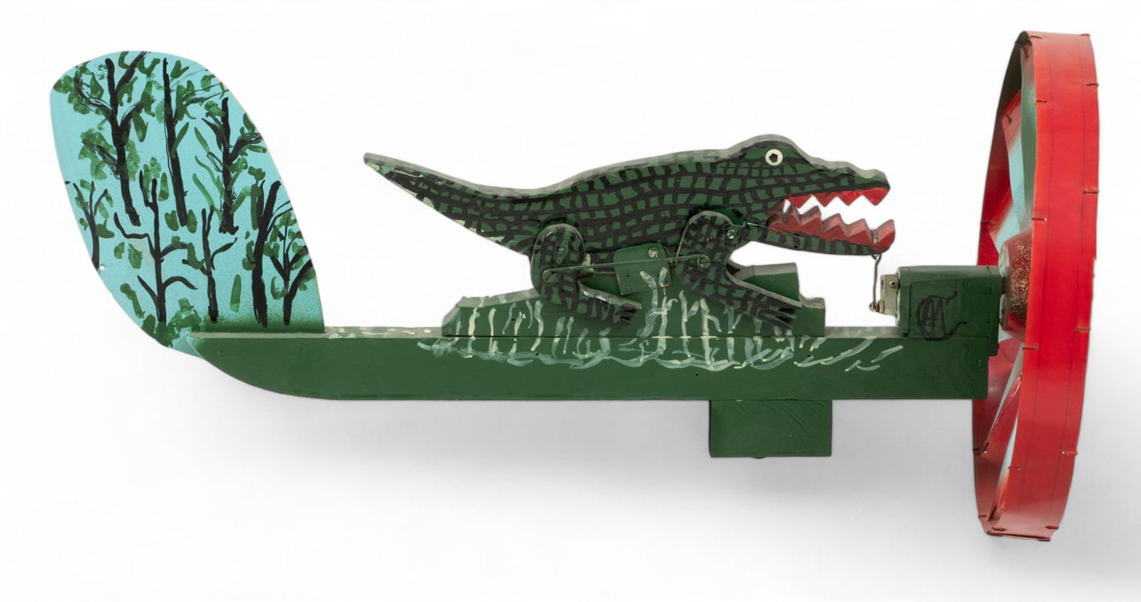 Clyde Maurey (american) Folk Art Alligator Whirlygig Auction