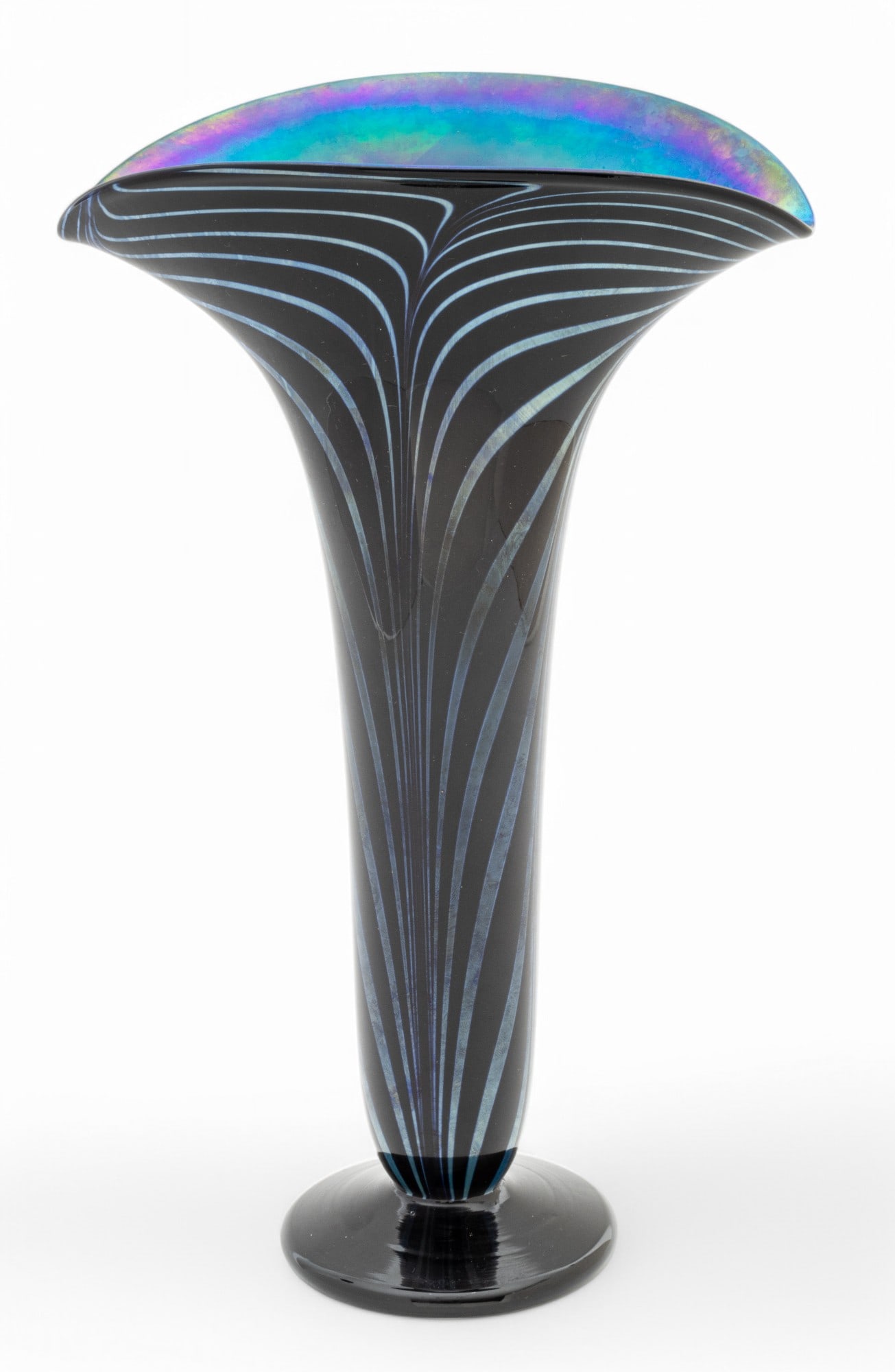 Rick Strini (american, B. 1964) Iridescent Feather Pulled Vase, 1996 H ...