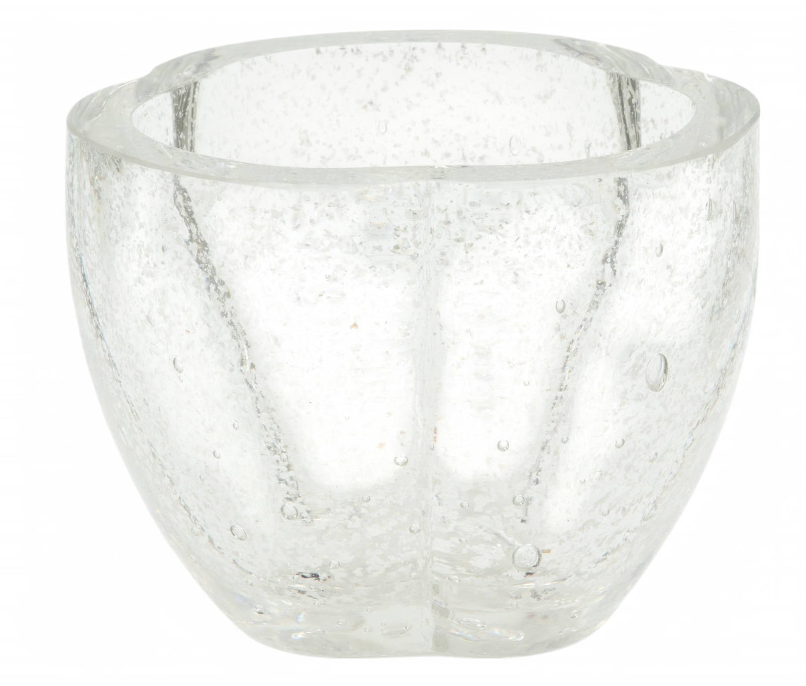 Modern Silver Gilt Glass Trefoil Form Bowl, 20th C. H 5.3" W 7" Depth 6 ...