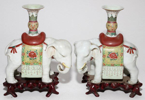 Chinese Enameled Porcelain, Joss Stick Holders,