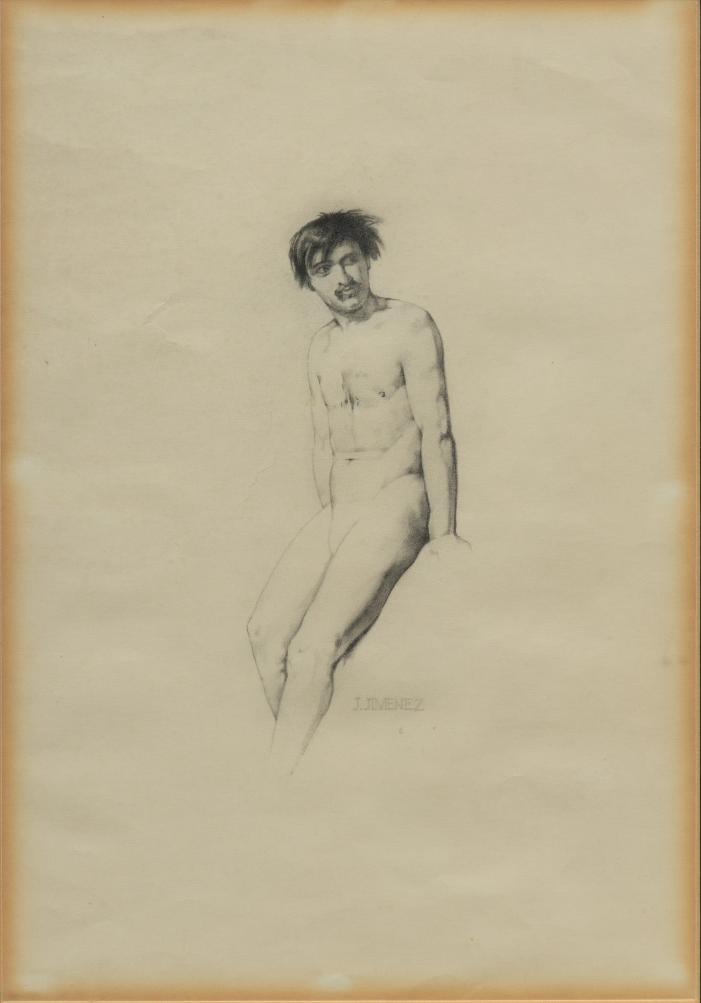 J. Jimenez Pencil Sketch H 7" W 3" Auction