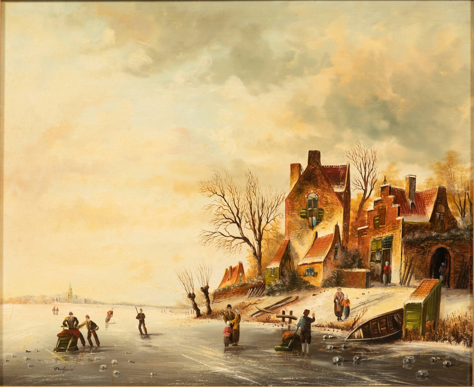 Signed Steinhofer, Oil On Panel, 20th C., Dutch Skating Scene H 27.8" W 31.8" - Jun 13, 2025 ...