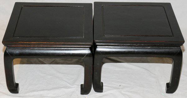 Chinese Teakwood Calligraphy Tables, Pair