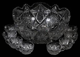 Cut glass punch bowl, Colonna, sgn Libbey, 14"DX 8 - Jun 07, 2008 ...