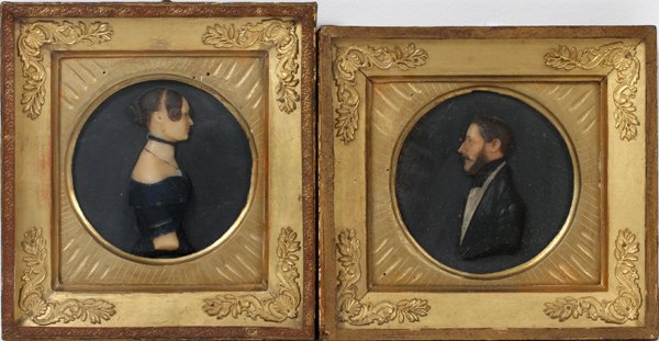 Viennese Colored Miniature Wax Portraits,