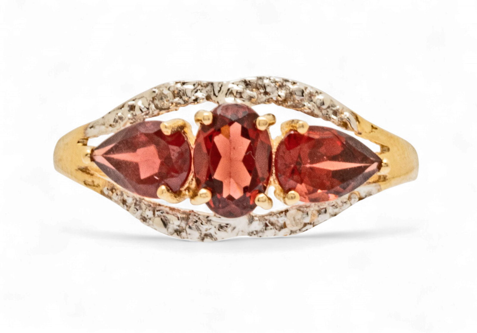 Pyrope Red Garnet And 10k White And Yellow Gold Ring 6.5 Auction