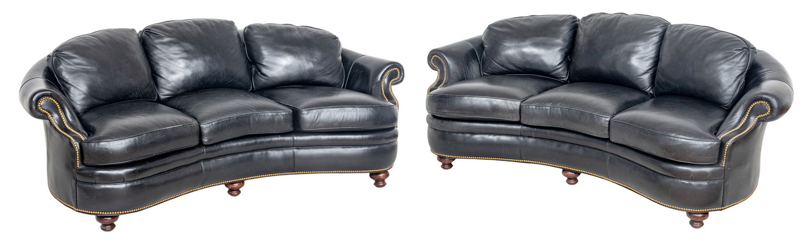 Pair Of Hancock & Moore Leather Sofas H 32" W 88" Depth 43" Auction