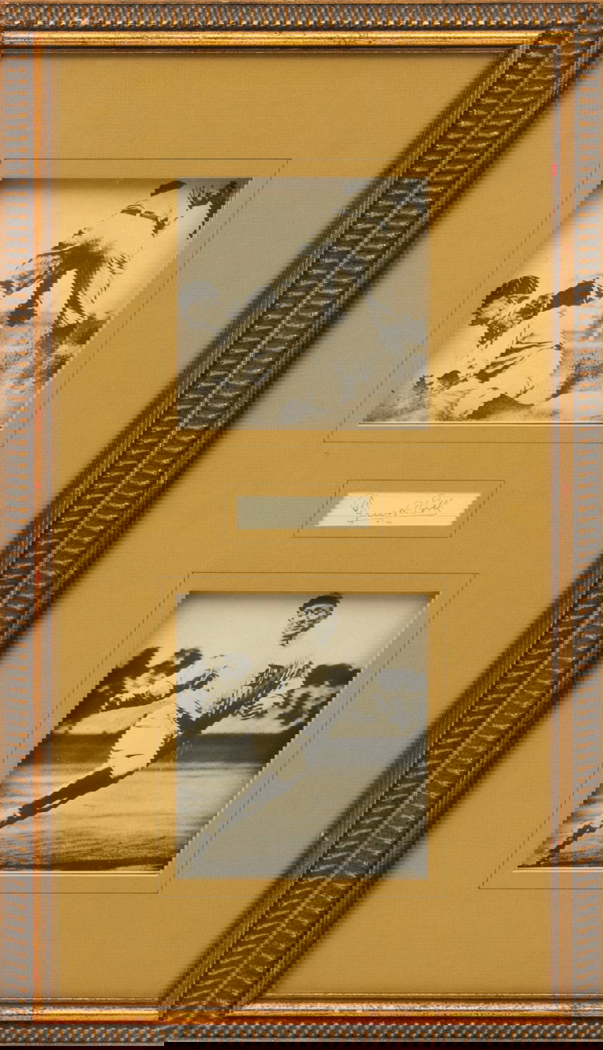 Ty Cobb Autograph, Framed Display H 24" W 14" Auction