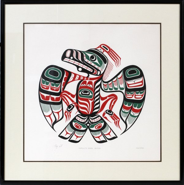 TONY HUNT NW COASTAL PRINT, 1980, "KWAGULTH RAVEN"