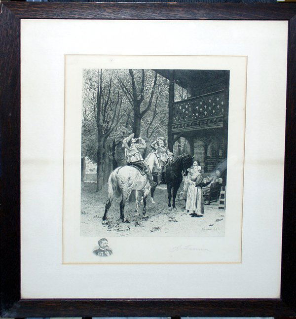 AFTER ERNEST MEISSONIER ETCHING BY A FAUNA 1876