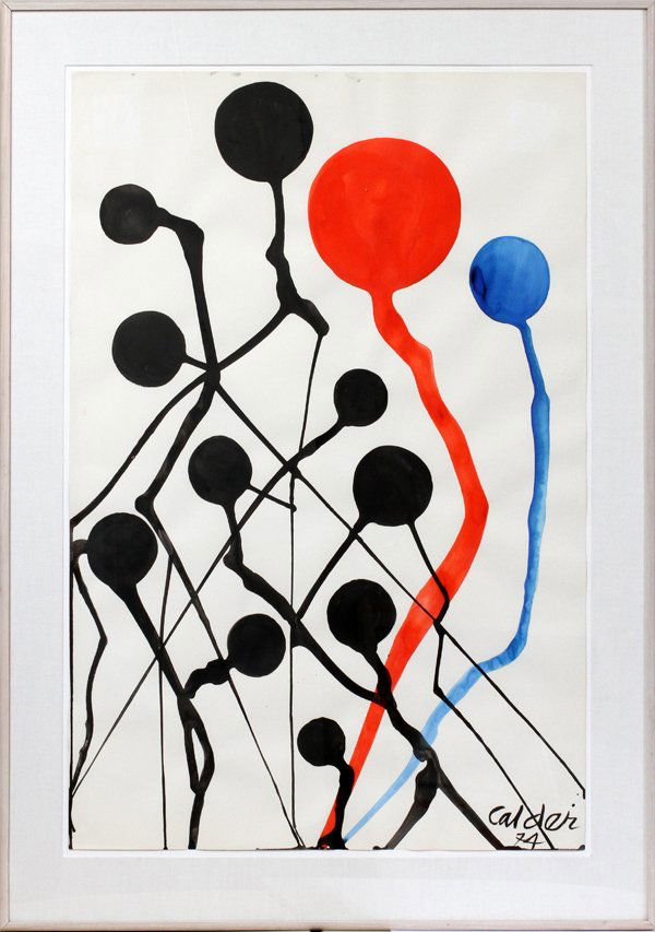 ALEXANDER CALDER GOUACHE/WATERCOLOR EMPIRE STATE