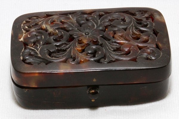 CARVED TORTOISE SHELL SNUFF BOX, 19TH C., L 3" - Aug 17, 2013 ...