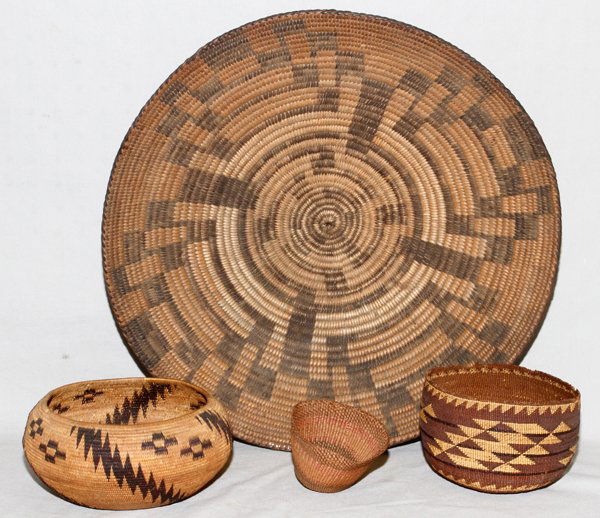 VINTAGE NATIVE AMERICAN, HAND WOVEN, BOWLS, 4