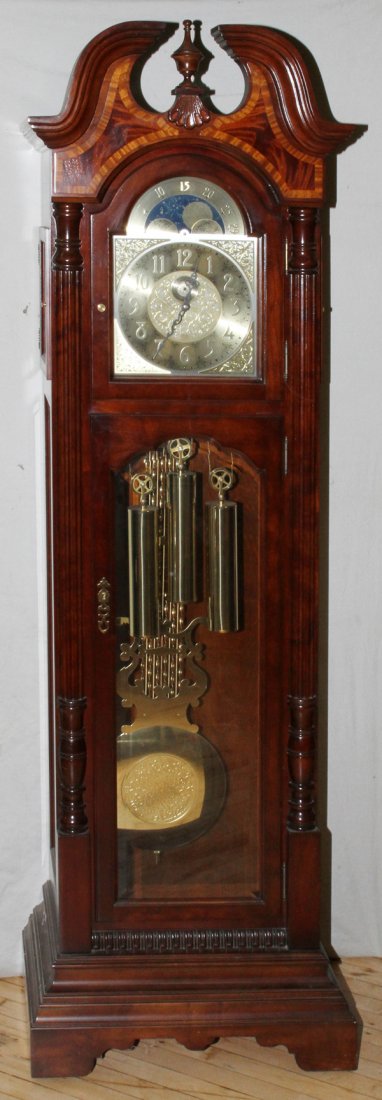 SLIGH GRANDFATHER CLOCK MAHOGANY