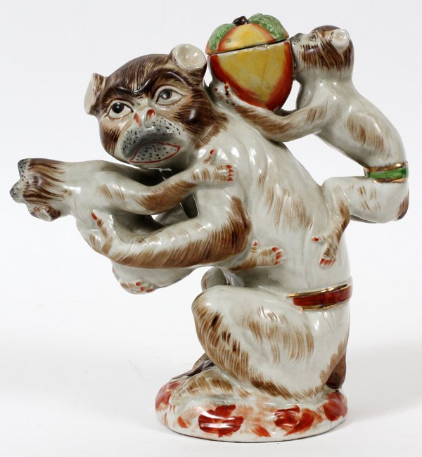 CONTINENTAL STYLE PORCELAIN MONKEY TEAPOT
