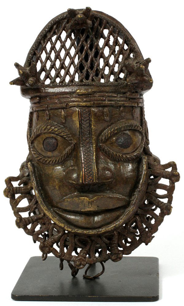 BENIN BRONZE HIP MASK C. 17TH C.