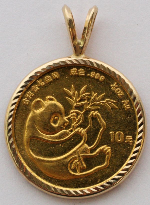 CHINESE GOLD PANDA COIN PENDANT 1984 - Dec 13, 2013 | DuMouchelles in MI