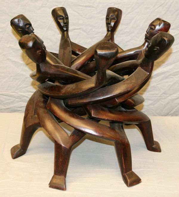 AFRICAN 7-FIGURE CARVED UNITY TABLE