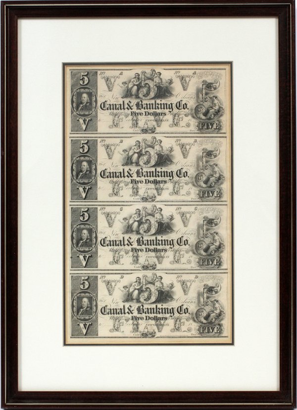 U.S. UNCUT PAPER CURRENCY SHEET $5 CANAL & BANKING - Mar 14, 2014 ...