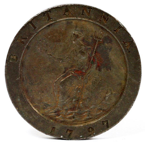 BRITANNIA 1797 BRONZE COIN GEORGIUS III BRITISH
