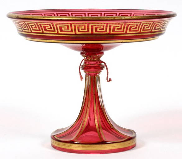 MOSER CRANBERRY GLASS COMPOTE - Apr 12, 2014 | DuMouchelles in MI