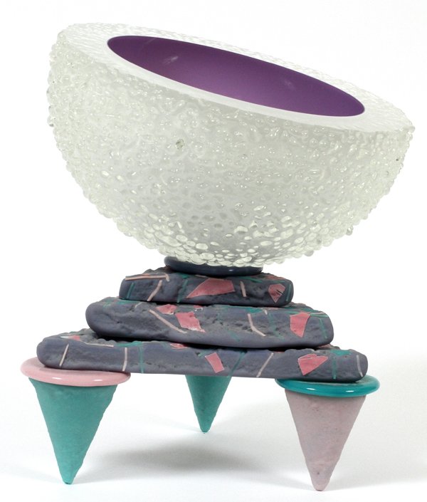 MOLLY STONE ART GLASS AND CLAY SCULPTURE 1988