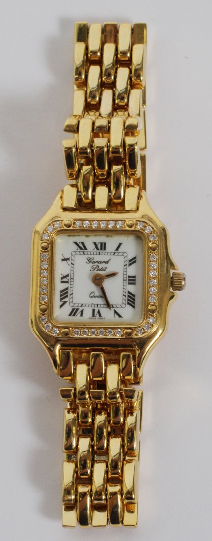 GERARD PETIT 14KT GOLD & 0.30CT DIAMOND LADY WATCH