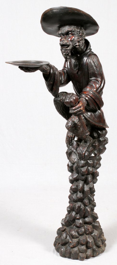 VENETIAN CARVED WOOD FIGURE OF MONKEY 19TH C.